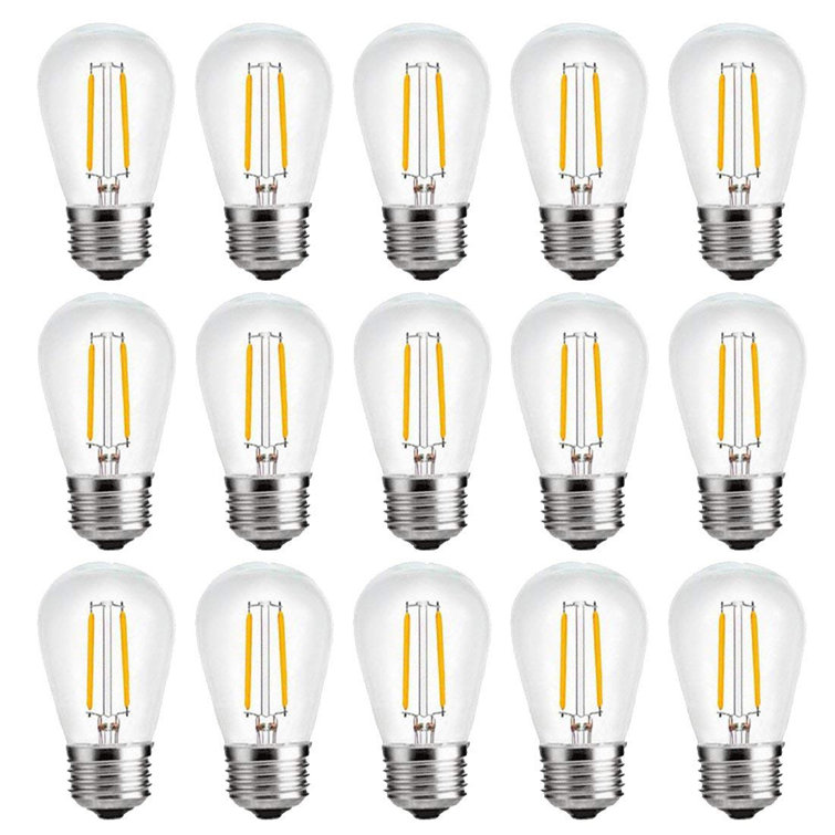 YI LIGHTING LED 18-Pieces 2-Watt (11-Watt Equivalent) Clear S14 LED Light Bulb Dimmable 2700K ...